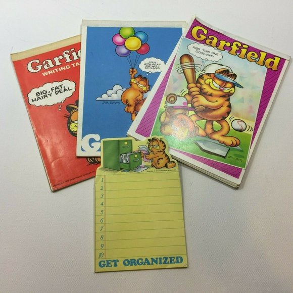 Office | Vintage Garfield Writing Tablet Note Pads To Do Get Organized ...